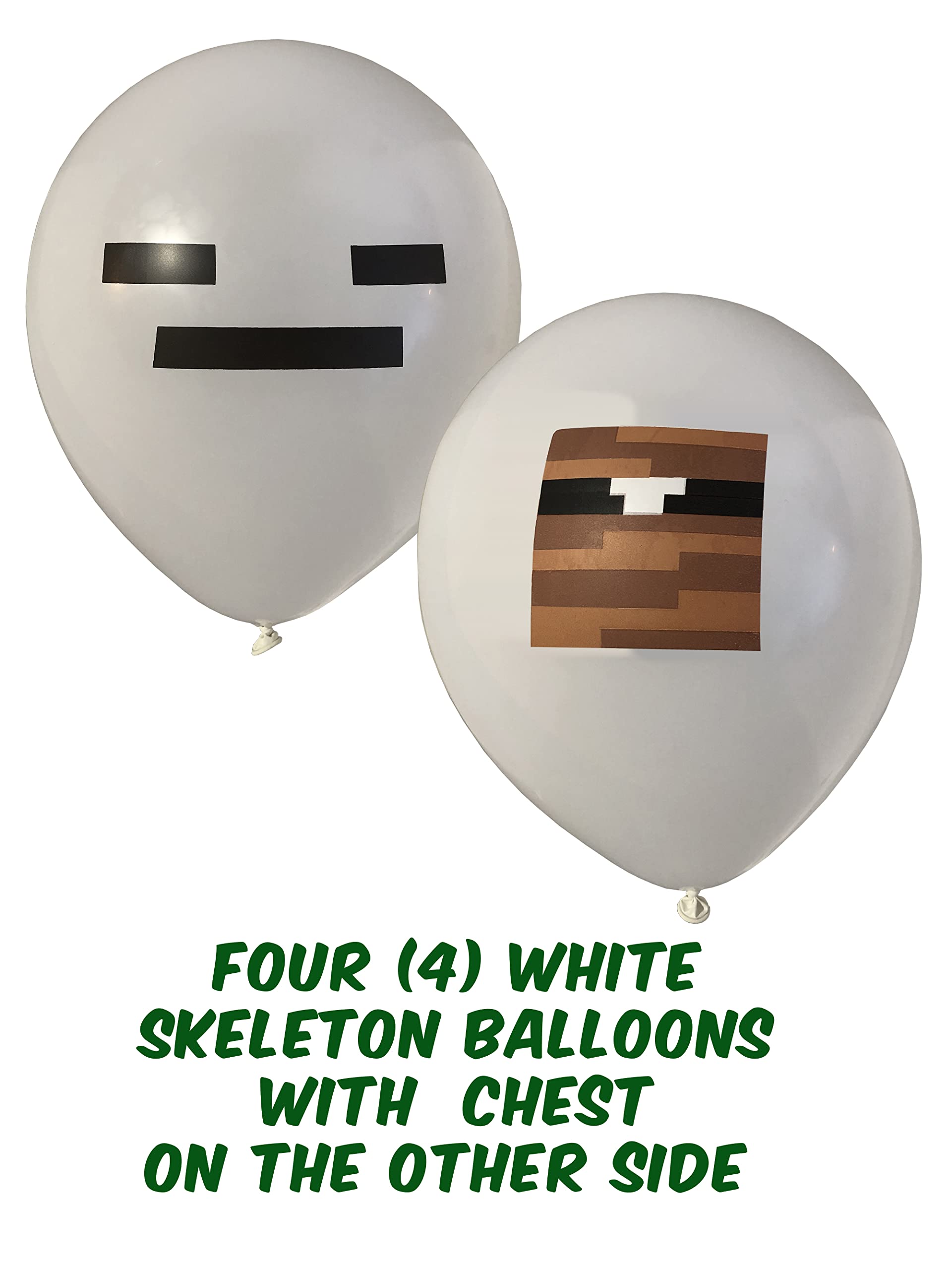 Party Ninja 24 Pack of Extra Large Pixel Miner Crafting Birthday Balloons - Double Sided Prints - 12" Party Balloons For Birthday Party Decorations