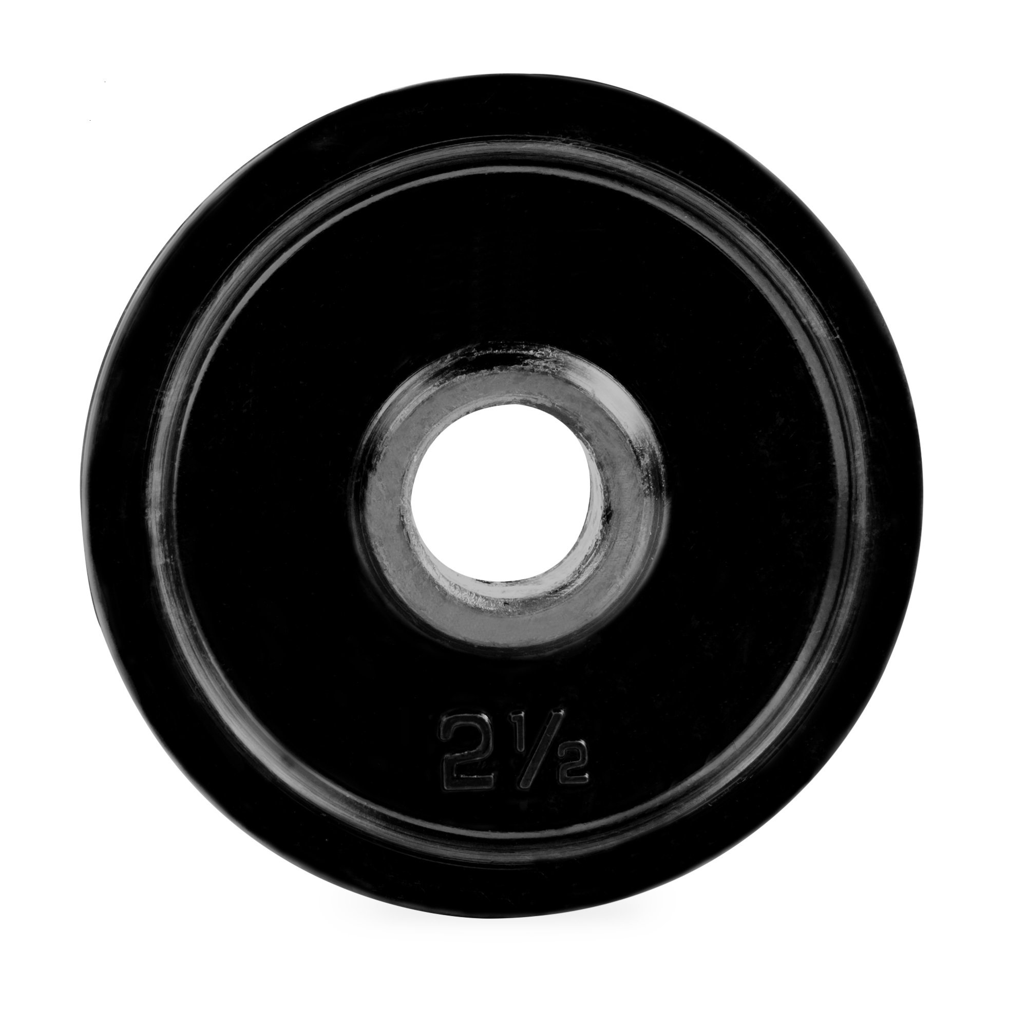 CAP Barbell Black Rubber Coated Standard 1-Inch Weights, Single, 2.5 Pound
