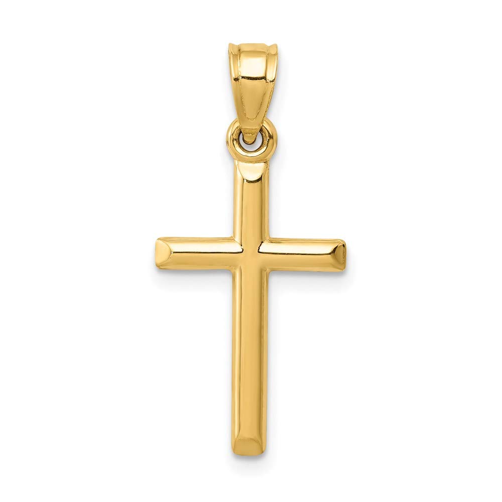 Diamond2Deal 14K Yellow Gold Religious Crucifix Cross Pendant 25mm