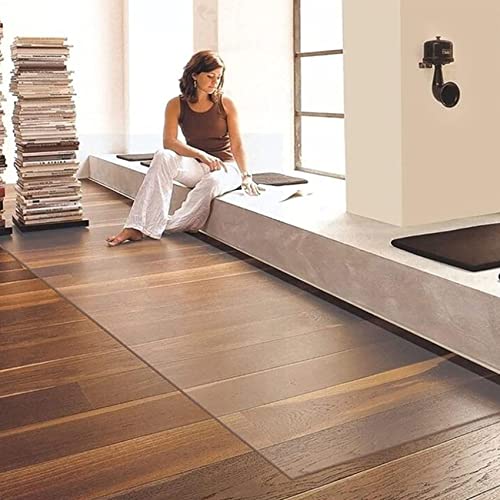 Clear PVC Desk Chair Mat Chair Mat for Carpet Floors, Floor Protectors for Chairs, Floor Mat for Home Office Study,0.8/0.9/1/1.2/1.4/1.6m Wide,Waterproof Clear Carpet Runner for Hallway & Hardwood Fl