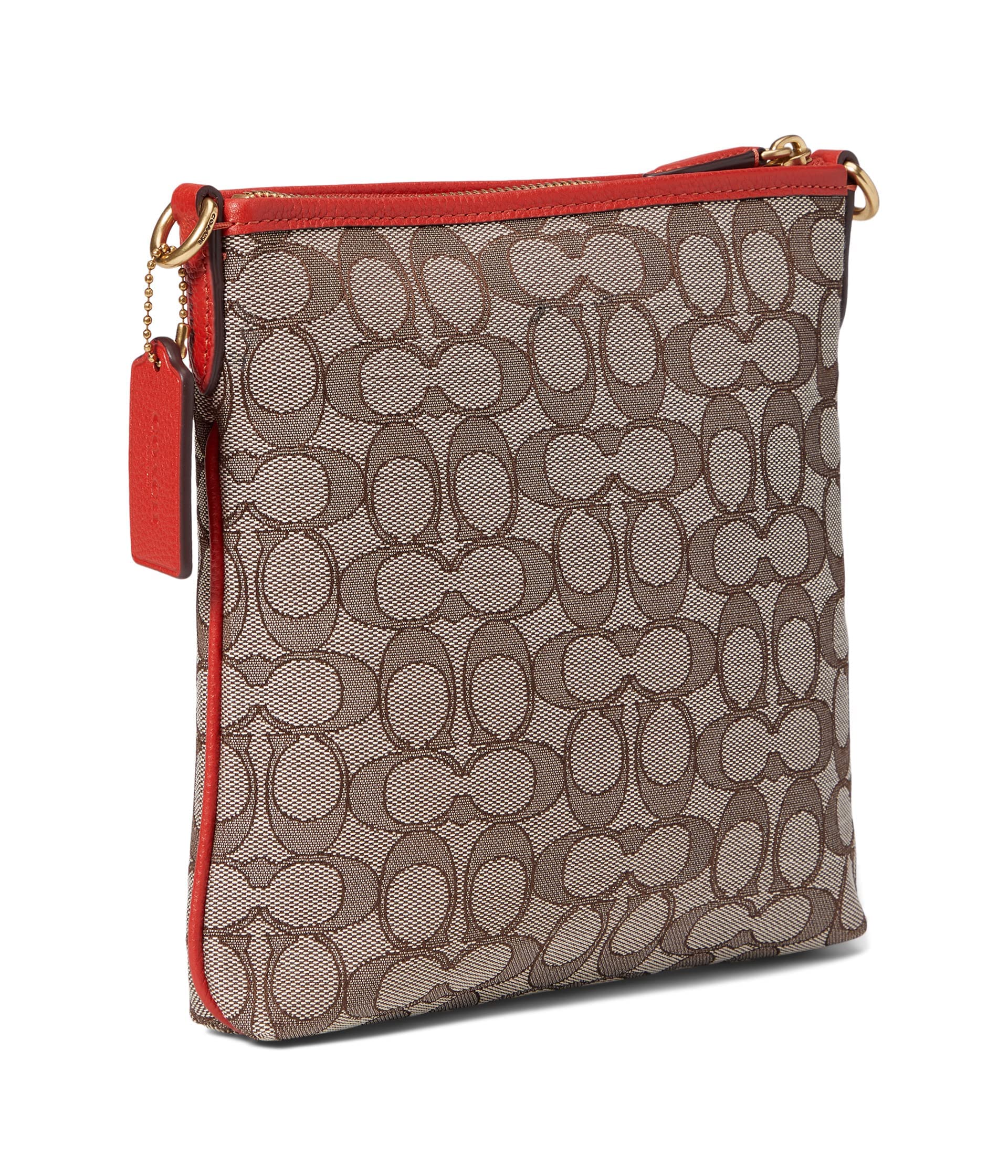 COACH Box Program Signature Jacquard Kitt Cocoa Sport Red One Size