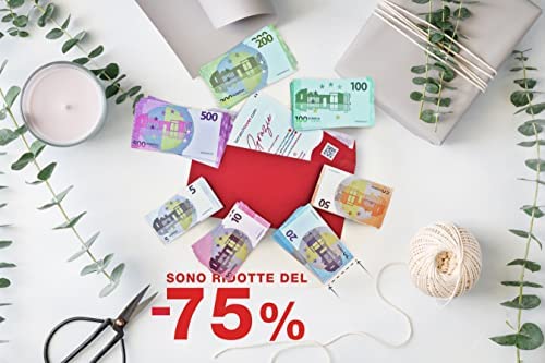 Scratch Cash Bundle Money to Play (Size Reduced to 75% Compared to The Real Ones) 175 Banknotes - 7 Stacks of Euro 25 x € 5, 10, 20, 50, 100, 200 and 500