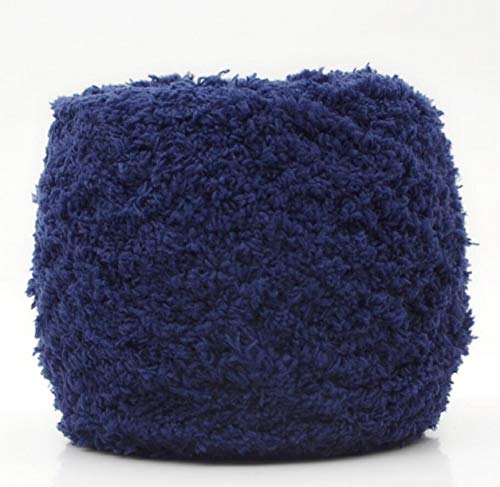 OURVER (34 Navy Blue) Soft Smooth Baby Knitting Wool Cotton Chunky Thick Yarn Fiber Velvet Yarn Hand Knitting Wool Crochet Yarn for DIY Craft Sweaters, 5 Rolls x100g