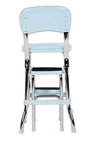 COSCO Stylaire Retro Chair + Step Stool with Pull-Out Steps, Teal