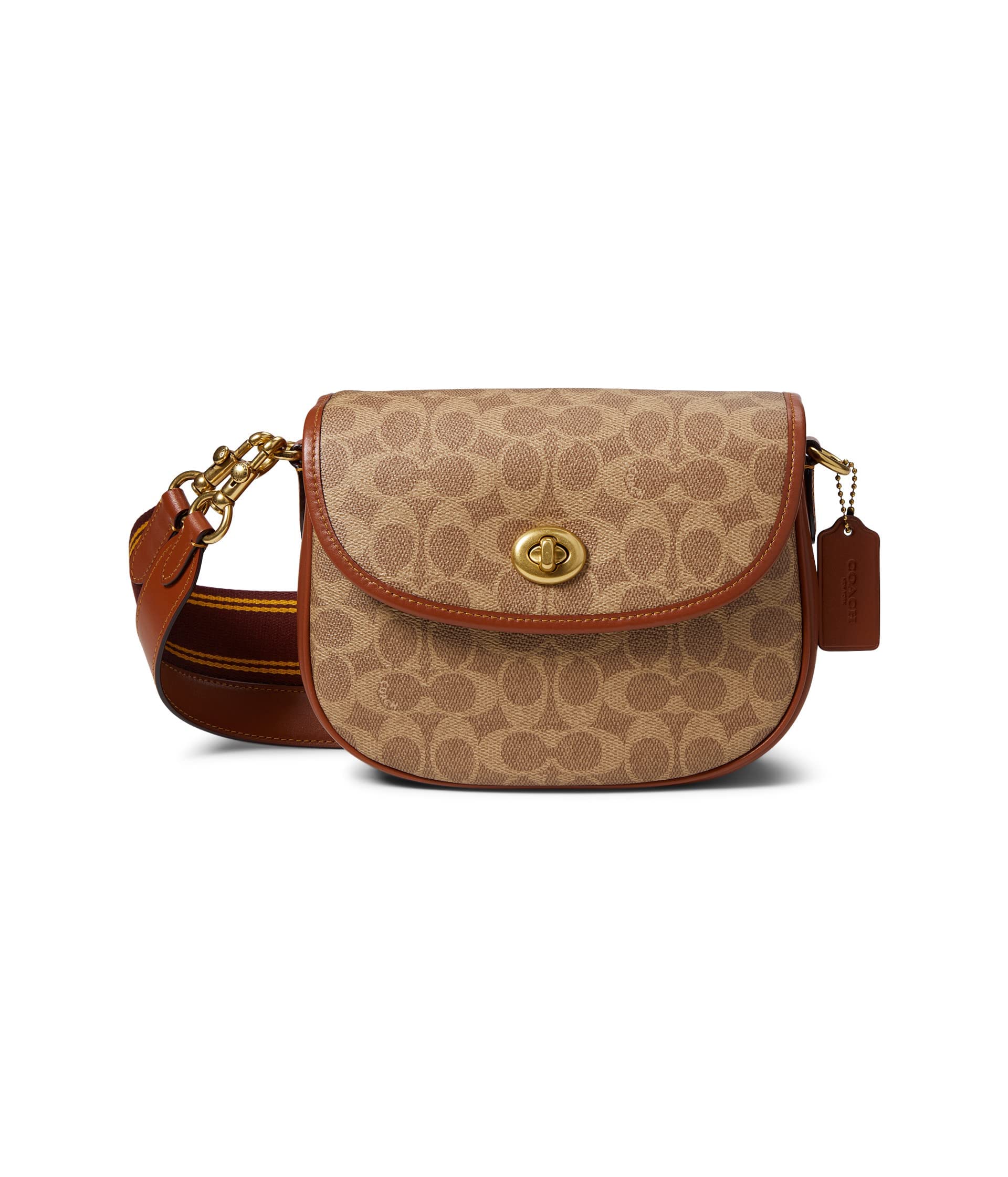 Coach Coated Canvas Signature Willow Saddle Bag Tan/Rust One Size