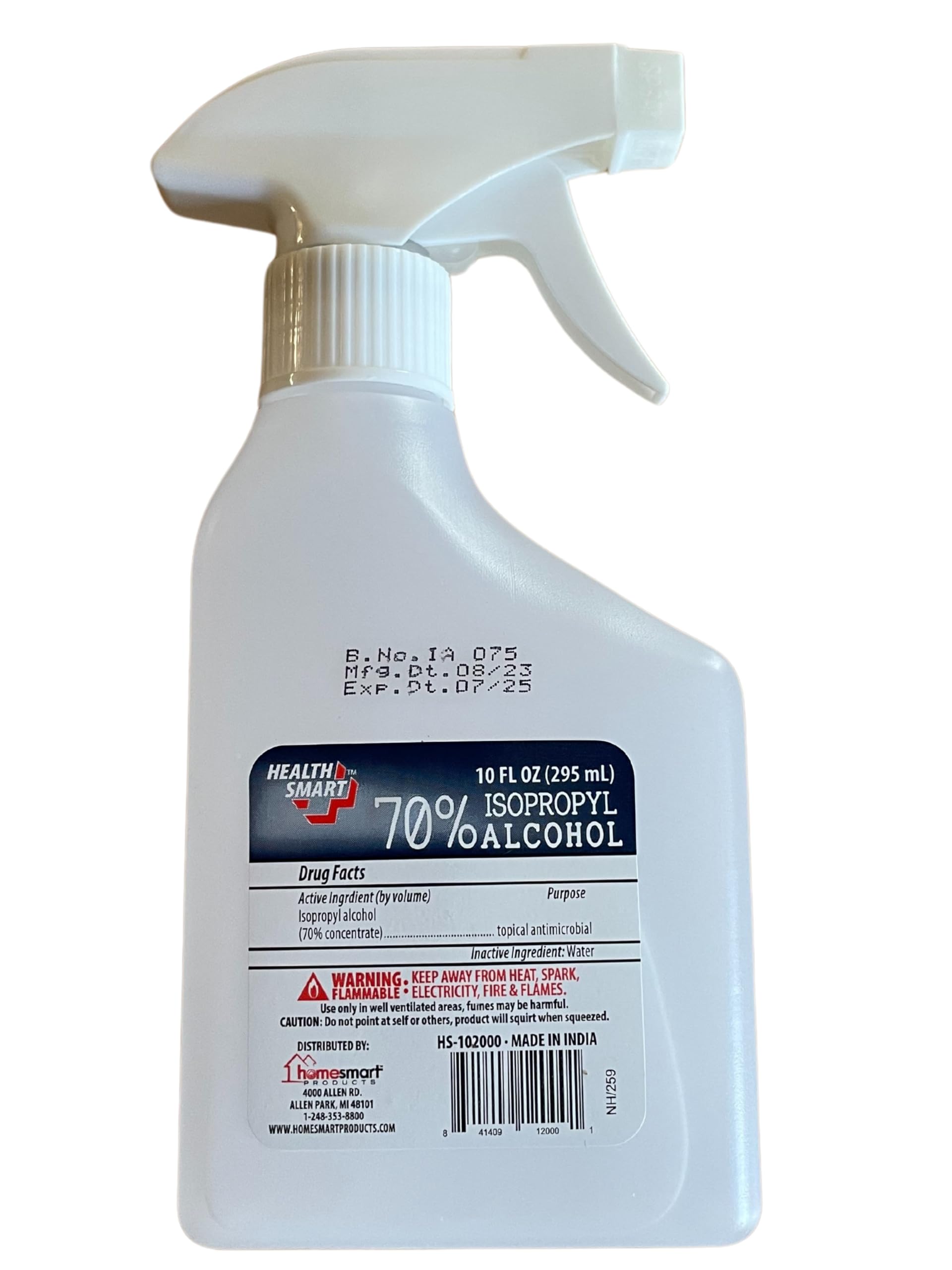 Generic Isopropyl Alcohol 70% Antiseptic and Cleaner (1 10oz Spray Bottle, 2 12oz Bottles), Clear