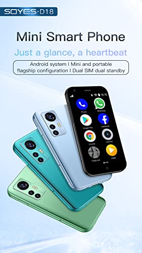 Mini Smartphone Unlocked 1GB RAM 8GB ROM Small Cell Phones, 2.5'' Touch Screen Quad Core Android Tiny Phone/3G/WiFi/Dual SIM/HD Camera/Google Play Mobile Phone (Blue)