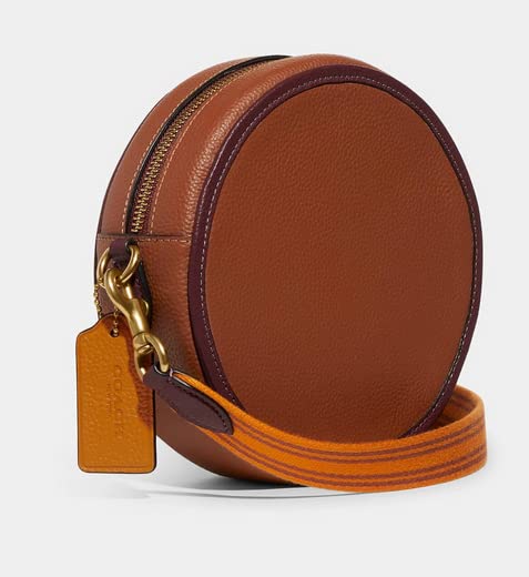 COACH Color-Block Leather Kia Circle Bag (Saddle Multi)