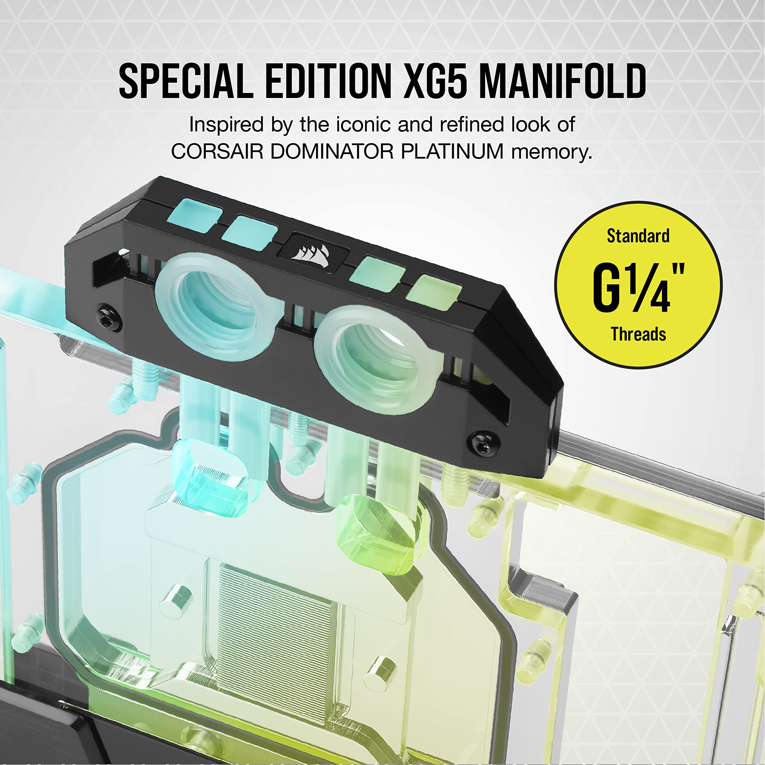 Corsair Hydro X Series XG5 RGB 30-Series Reference GPU Water Block - Fits 110+ Reference Design NVIDIA® GeForce RTX™ (3090, 3080 Ti, 3080) Models - Nickel-Plated Copper Construction