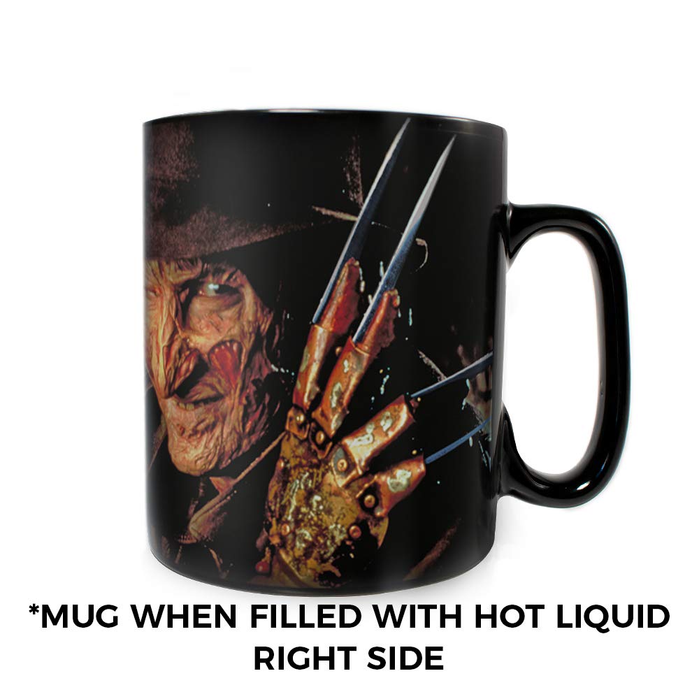 Morphing Mugs A Nightmare On Elm Street β Welcome to My Nightmare β Freddy Krueger Heat Sensitive Clue Mug β Full image revealed when HOT liquid is added - 16oz Large Drinkware
