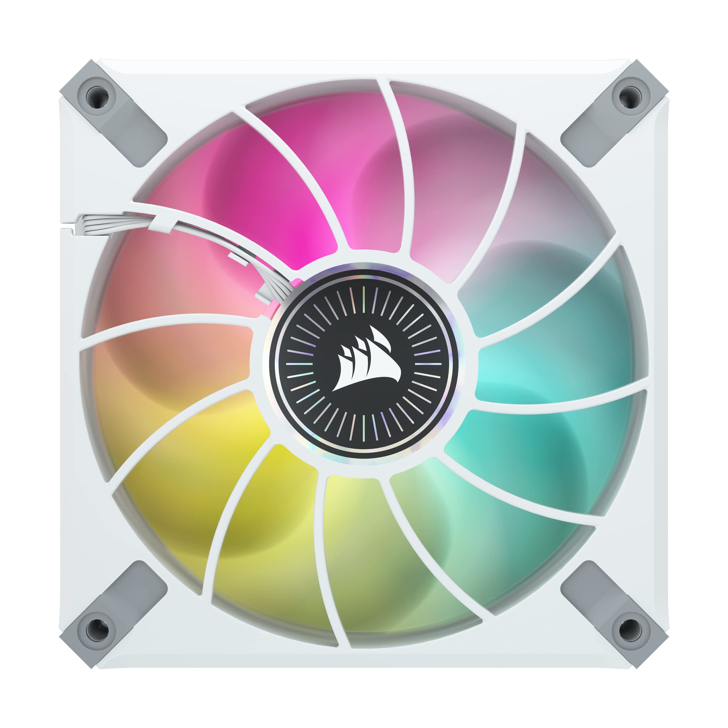CORSAIR ML120 RGB ELITE, 120mm Magnetic Levitation RGB Fan with AirGuide, Single Pack - White Frame