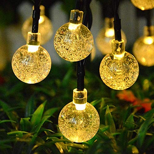 Xiying 6.5M String Lights with 30LED Bulbs Battery Powered Decorative for Bedroom Crystal Balls Fairy String Lights Great Garden Terrace Patio Outside Lights for Home Garden (6.5 Meters 30 Lights)