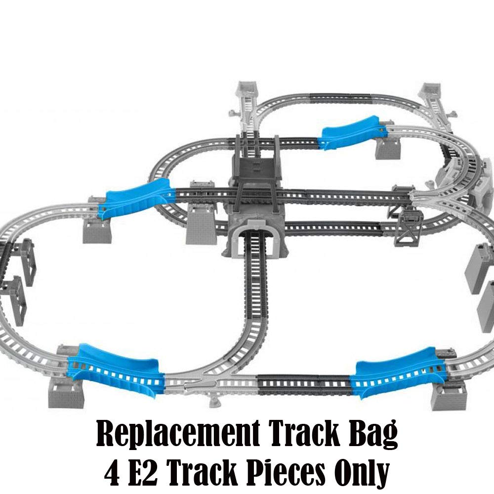 Replacement Parts for Thomas The Train - GBN45 ~ Thomas & Friends Trackmaster Percy 6 - in - 1 Set ~ Replacement Track Bag ~ 4 E2 Track Pieces ~ Blue