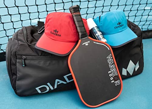 Diadem Warrior Edge Classic Pickleball Paddle, Carbon Fiber(Graphite) Etched Face for Max Spin, 16mm Core, Midweight 8oz. - Teal