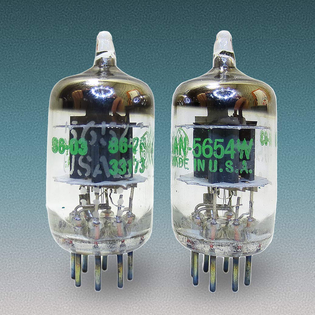 Riverstone Audio - Tested/Matched Pair (2 Tubes) 7-Pin JAN 5654W Fully-Tested Vacuum Tubes - Upgrade for 6AK5 / 6J1 / 6J1P / EF95 - JAN 5654W Platinum Grade Pair