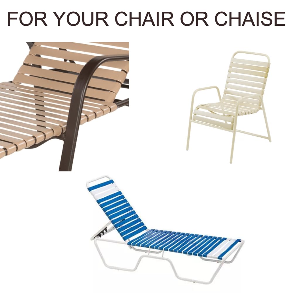 KOMORAX 200ft Long 1.5" Wide Vinyl Chair Strapping. Repair & Replacement Matte Finish.for Patio Outdoor Lawn Garden Durable Attractive (Driftwood)