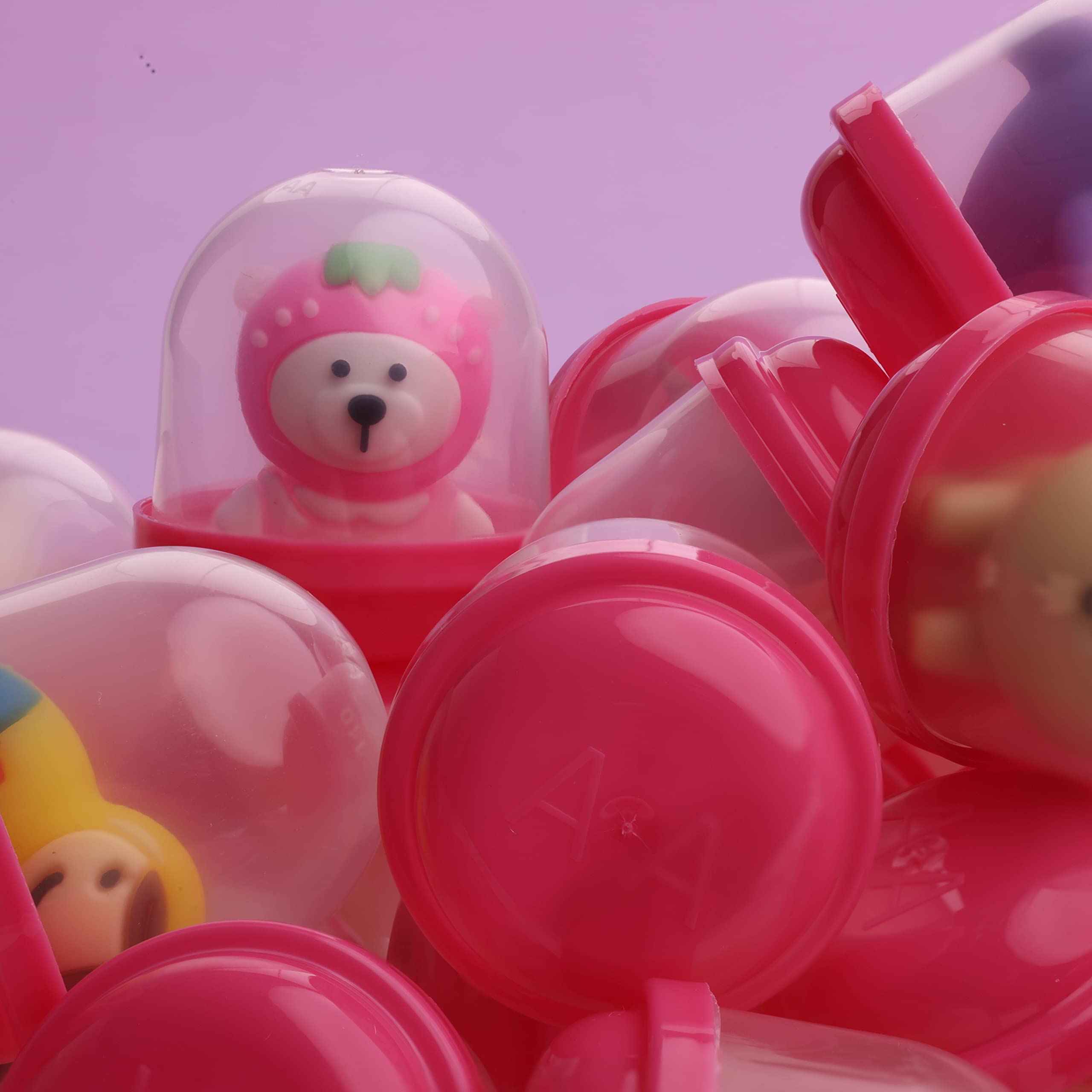 Capsule Vending Machine Translucent Pink Acorn Capsules Empty 30 pcs 1.1 inch - Gumball Machine Capsules Bulk Party Favors DIY Containers - Easter Basket Stuffers Gifts Pinata Stuffers
