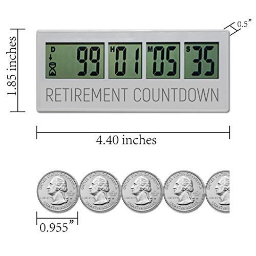 Countables Retirement Countdown Clock - Up to 999 Days LCD Digital Timer - Easy to Set and Read Retirement Countdown Timer - Large Display Timers - Reusable for Wedding, Pregnancy Countdown & More