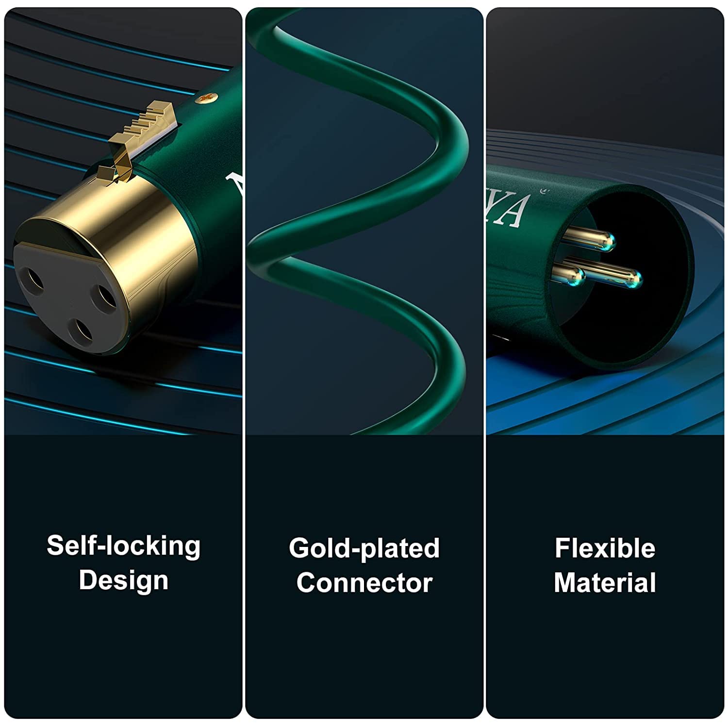 XLR Cable 25ft, NUOSIYA XLR Microphone Cable, XLR Male to Female Balanced Cable Gold Plated 3Pin, XLR to XLR Cable 22AWG Copper Wire, XLR Mic Audio Patch Cord, XLR Speaker Cable for Mixer, DMX, Record