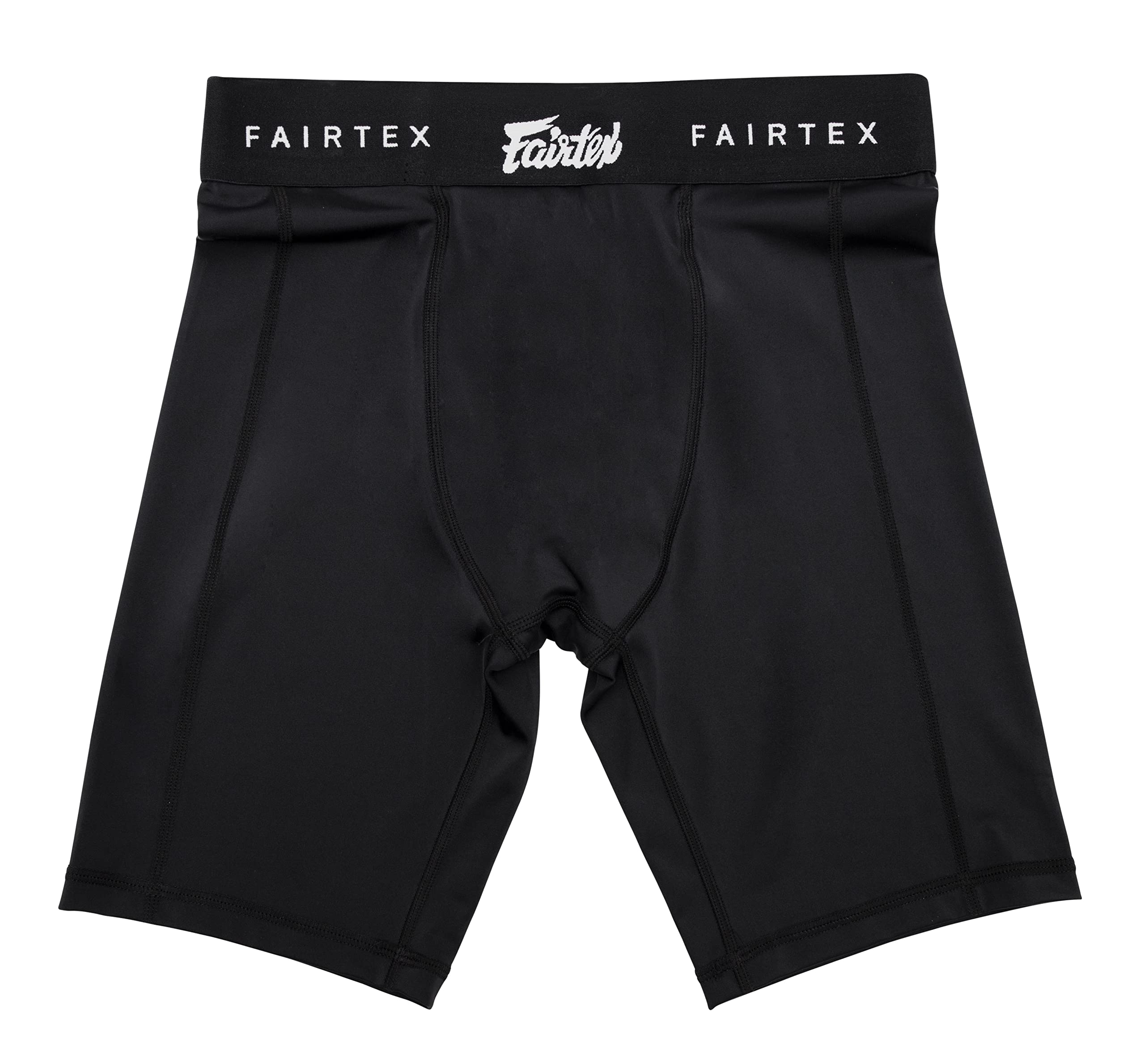Fairtex Compression Shorts with Athletic Groin Cup (Black, Medium)