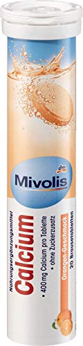Mivolis Calcium effervescent Tablets - Dietary Supplements 4 Packs x 20 pcs | Germany