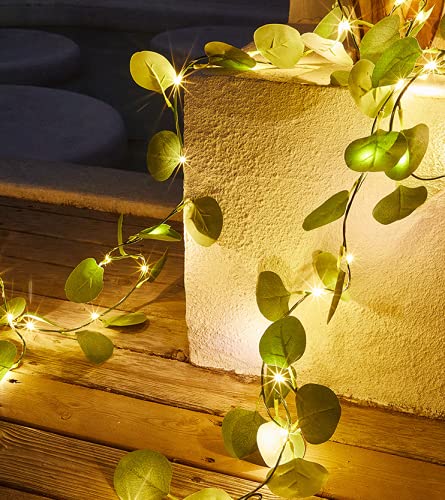 XLXX LED String Light Wedding Party Home Garden Bedroom Outdoor Indoor Wall Decorations(Battery Models) (Eucalyptus Copper Wire lamp, 32.8 Feet)