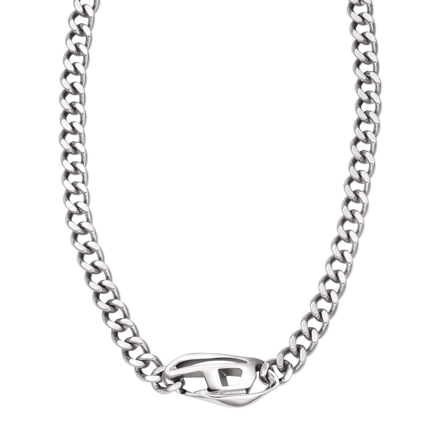 Diesel All-Gender Stainless Steel Chain Necklace, Silver (Model: DX1412040)