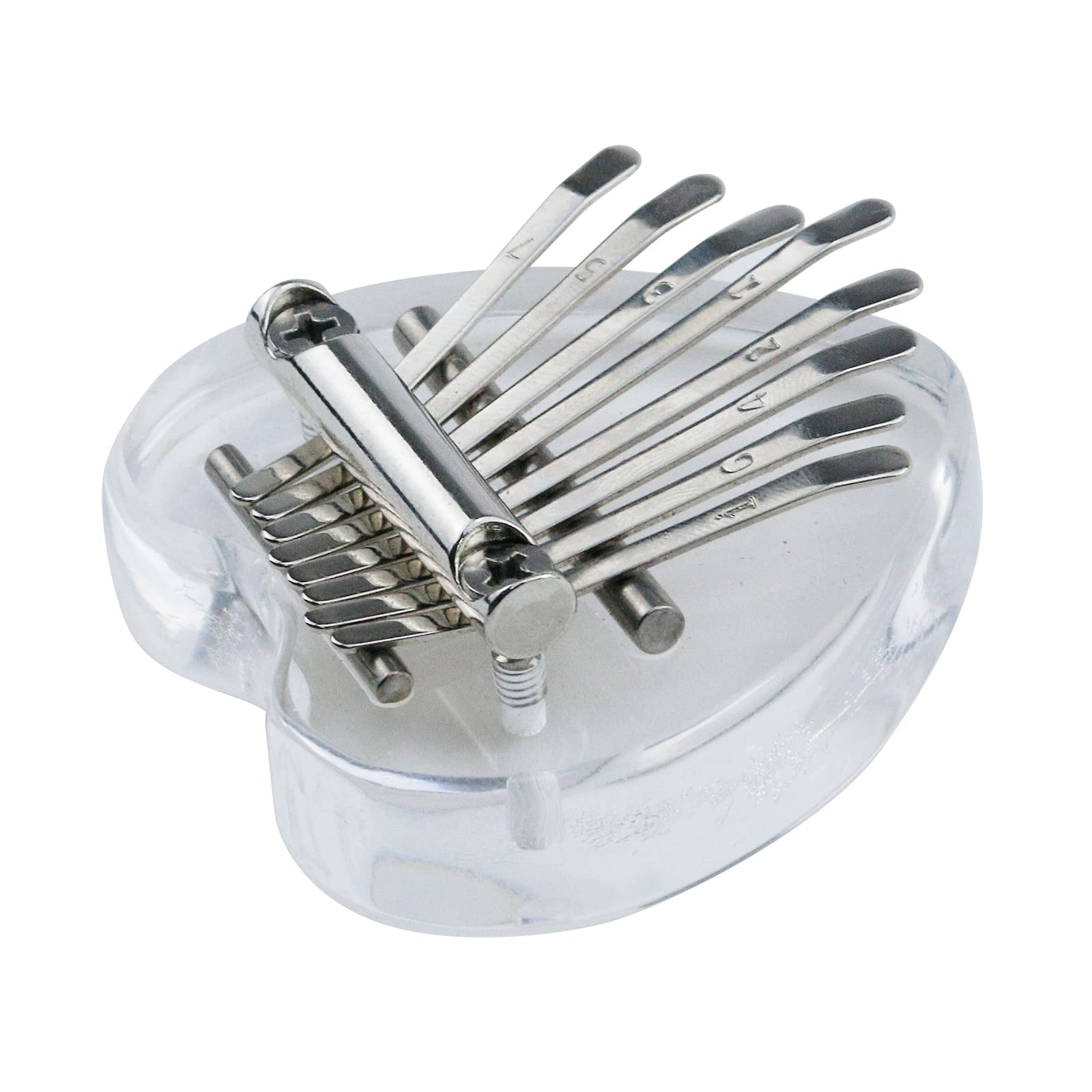Coshar 8 Keys Mini Thumb Piano Heart Shaped Finger Piano Mbira Musical Instruments Easy Playing for Kids Adult Beginners - Clear