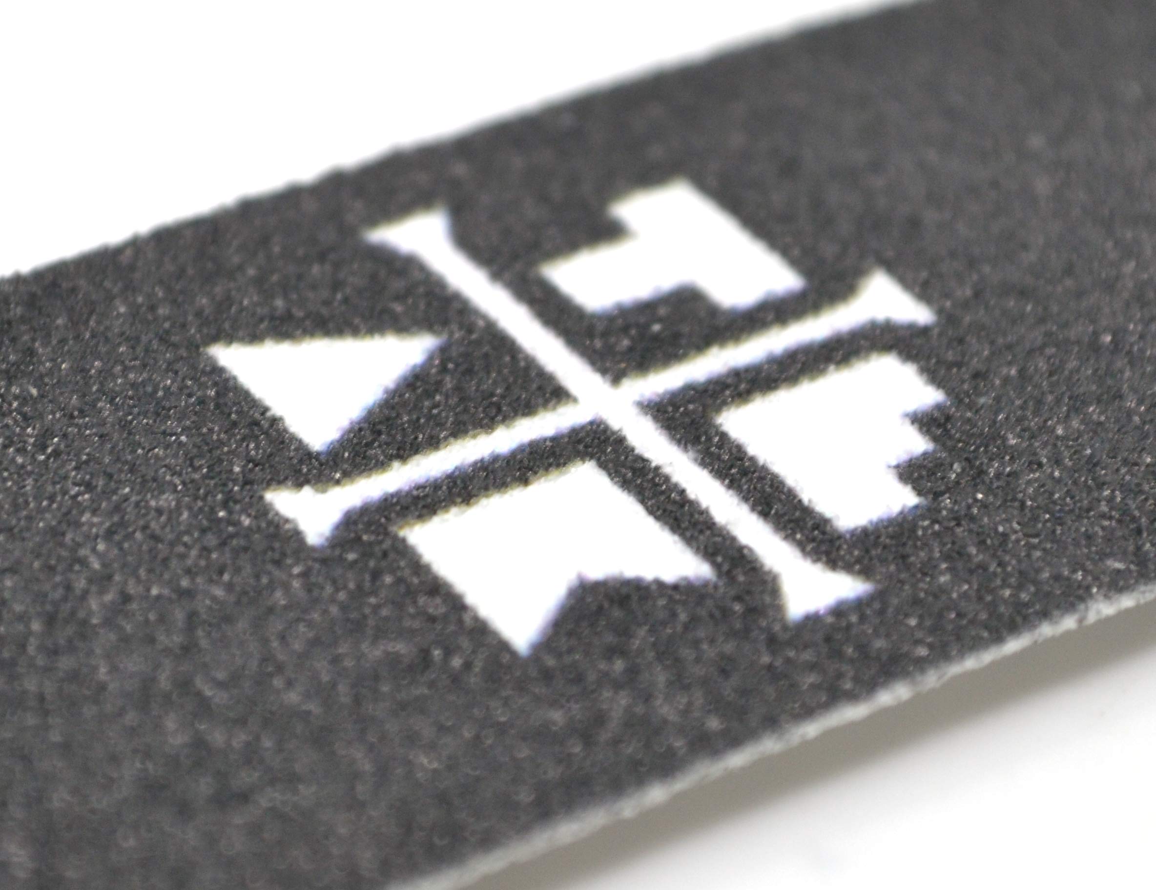 Teak Tuning 3PK Premium Fingerboard Skate Grip Tape, Black & White Logo Edition - 38mm x 114mm - Set of 3 Sheets - Adhesive Backing