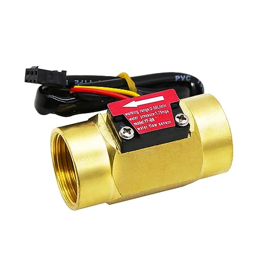 GREDIA G3/4"" Female Thread Brass Water Flow Sensor Switch Hall Effect Liquid Flowmeter Fluidmeter Counter BSP 2-50L/Min(58mm in Total Length)