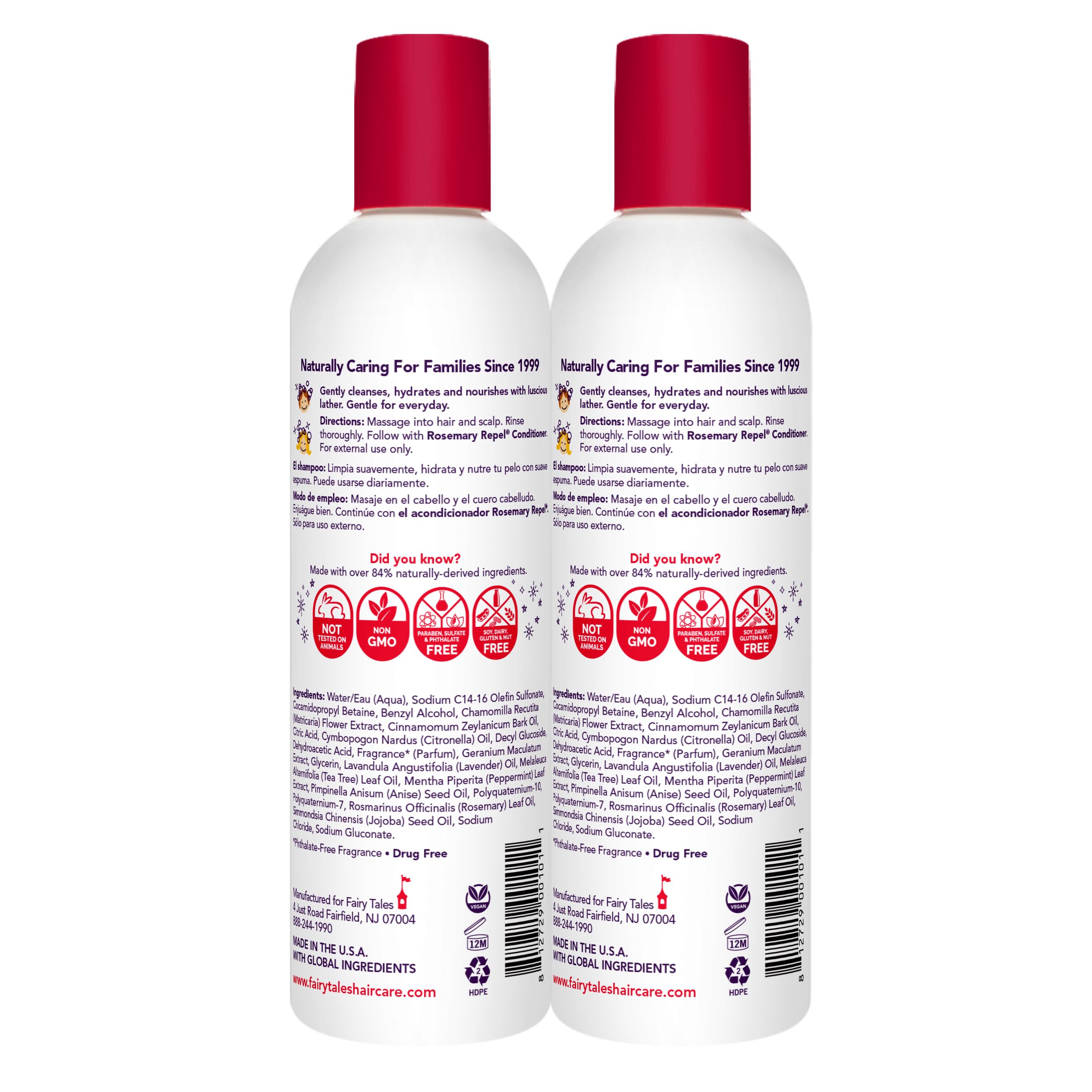 Fairy Tales Rosemary Repel Daily Kids Shampoo– Kids Like the Smell, Lice Do Not, 12 fl oz. (Pack of 2)