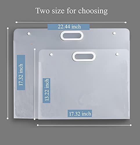 Sohynca Plastic Art Portfolio, Large Art Portfolio with Handles,Waterproof Portfolio Folder for Artwork, Arts Storage Case for Drawing Sketch Photography Poster (17.32 x 13.22 inch)