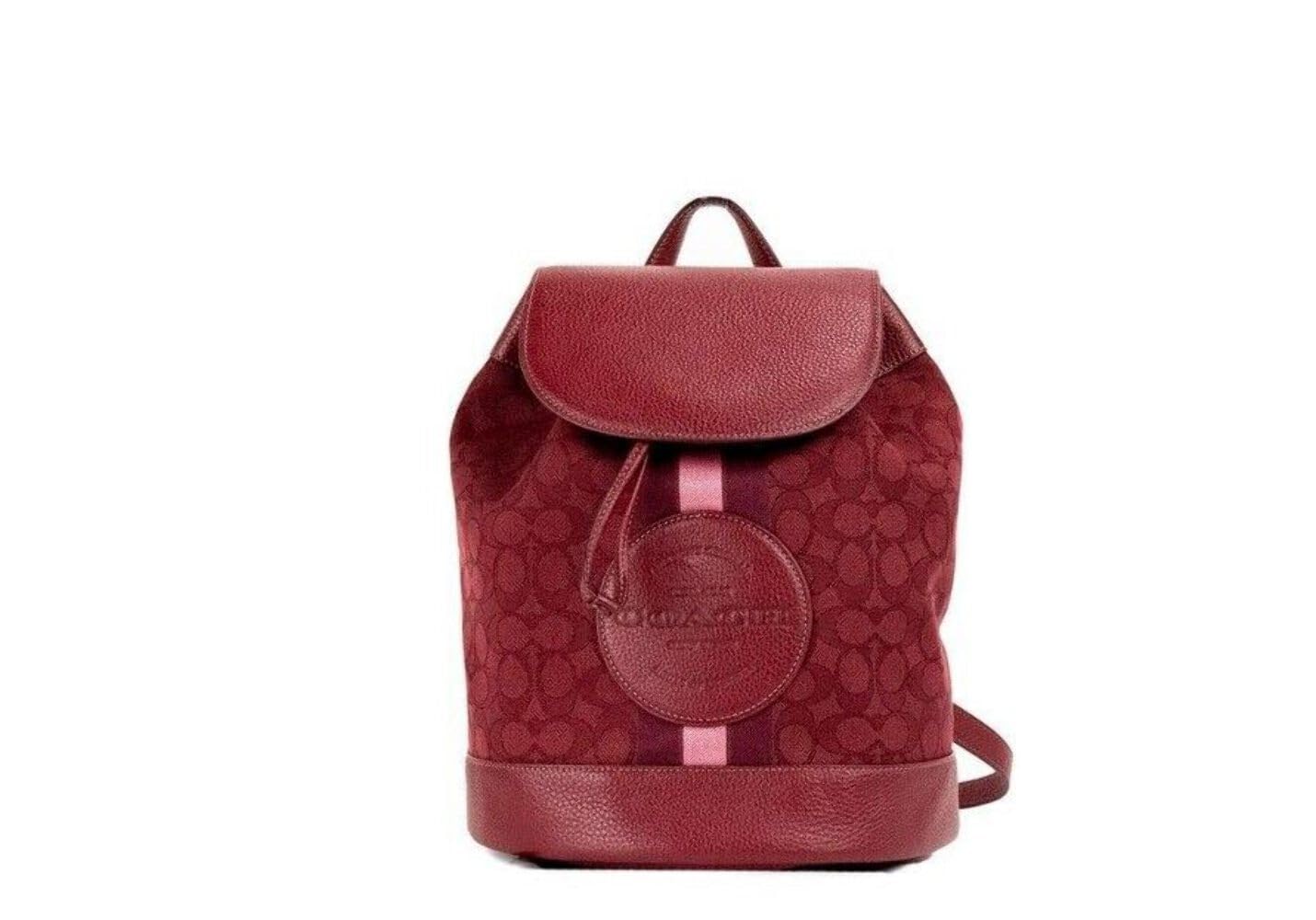 COACH Women's Dempsey Drawstring Backpack (Signature Jacquard - Patch/Stripe - Red Apple)