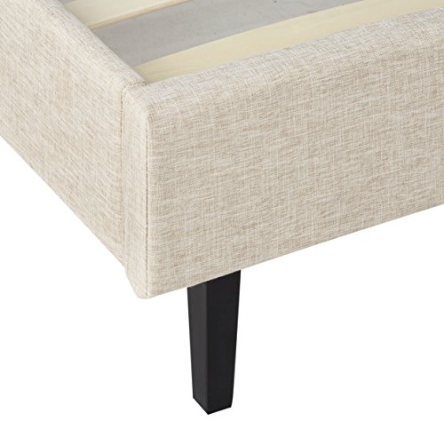 Modway Anya Upholstered Beige Full Platform Bed with Wood Slat Support