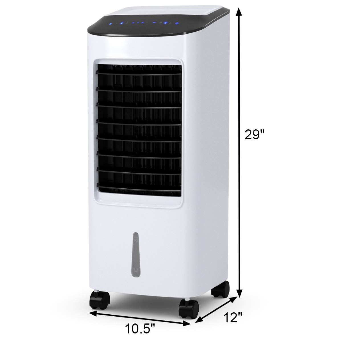 COSTWAY Evaporative Cooler, Portable Air Cooler with LED Display, Remote Control, 7.5-Hour Timing Function, for Home & Office, Cooling & Humidification Function (29-Inch)