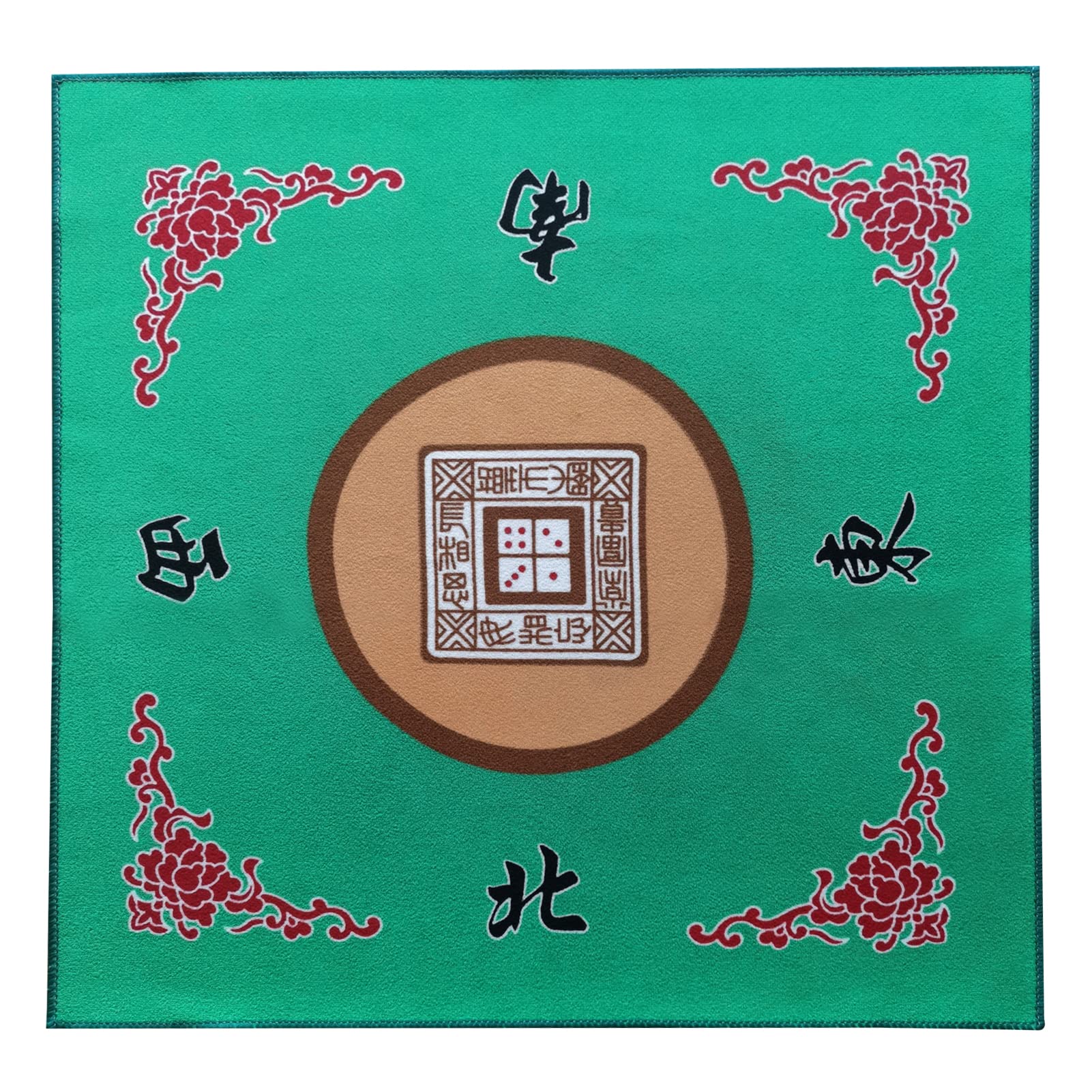 SEETOOOGAMES 31.5 inches Green Mahjong Table Cover, Non-Slip Mat,for Poker, Cards, Mahjong, Paigow, and Tile Games (Green)