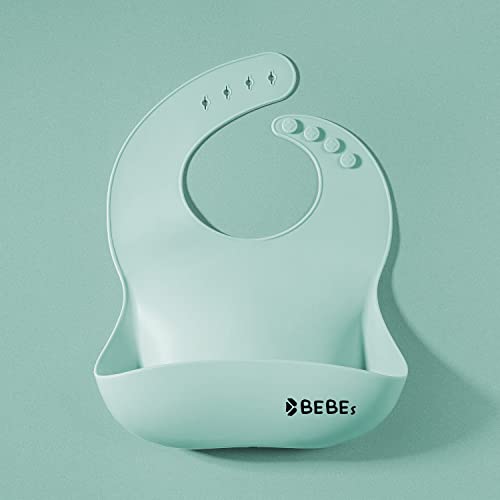 Silicone Bibs for Babies and Toddlers Boys and Girls, Pack of 3, Durable, Waterproof, Reusable, Baby Bibs from 6 Months and Up (White/Pink/Green)