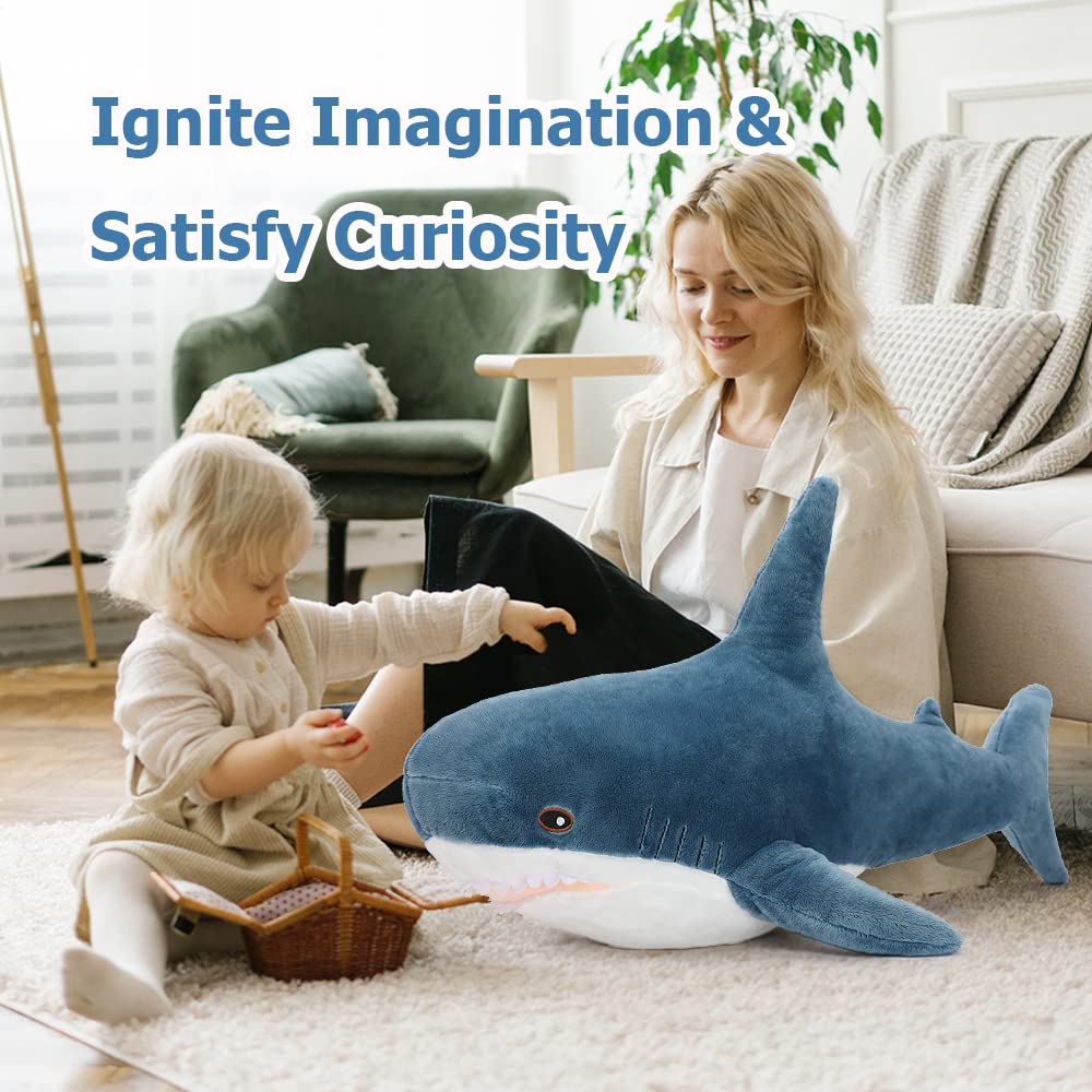 MorisMos Giant Stuffed Animal Shark Plush, Shark Stuffed Animal Large, Soft Shark Pillow Stuffed Toy for Kids, 32in
