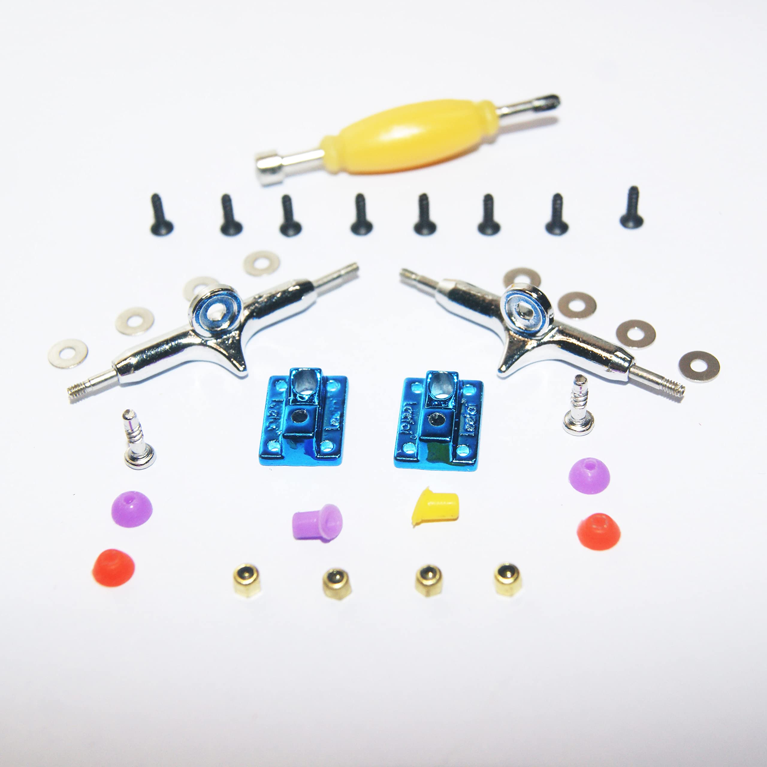 Fingerboard Trucks with Upgraded , 34mm Width - Professional Shape, Appearance & Components (Blue)