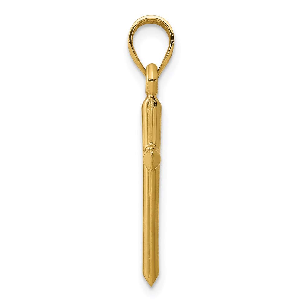 Diamond2Deal 14K Yellow Gold Religious Crucifix Cross Pendant 25mm