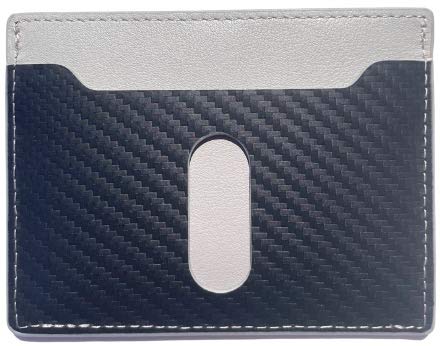 Motorsport Wallet - slim carbon fiber leather with RFID protection card case (Steel Grey)