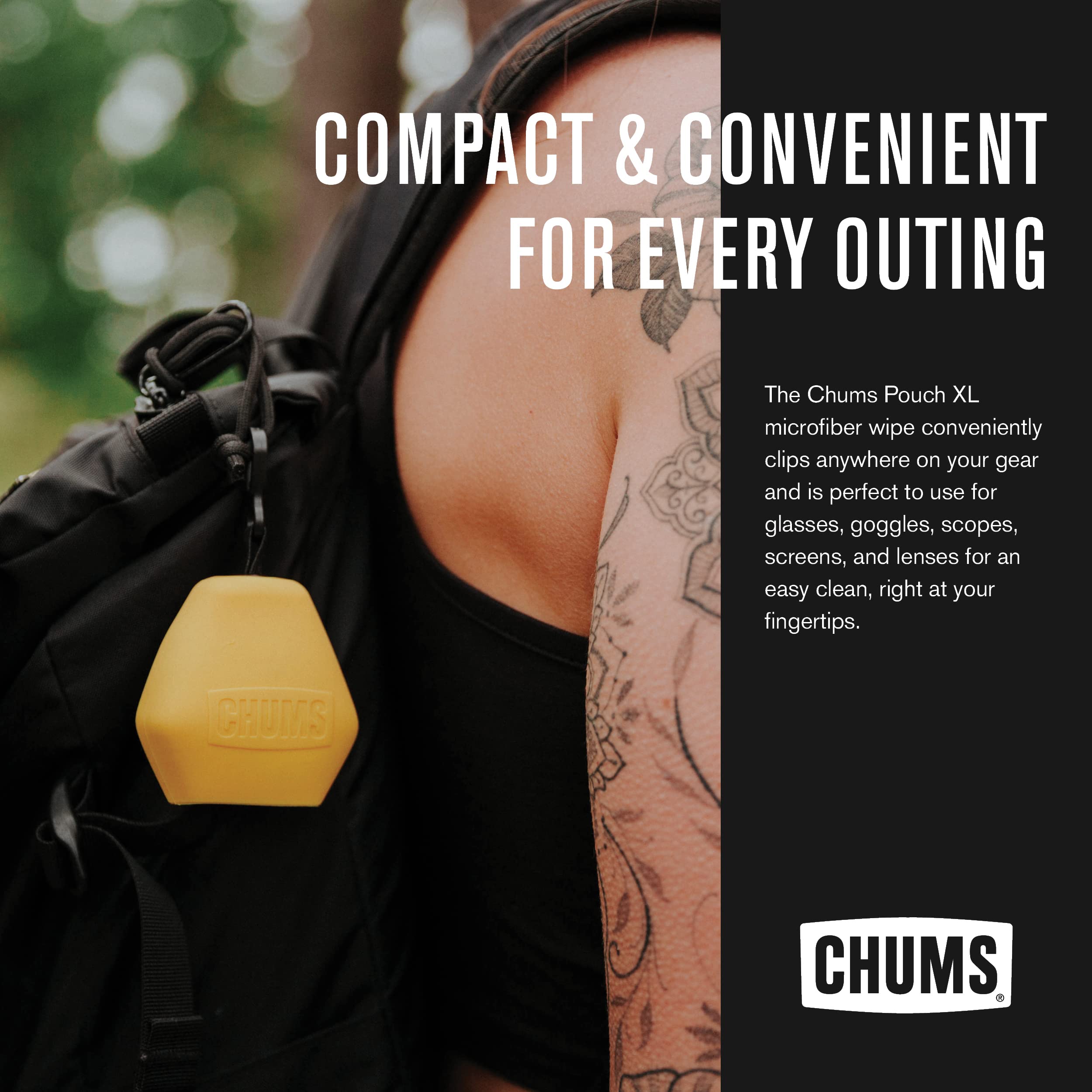 Chums Pouch XL Microfiber Lens Cloth - Portable Lens & Screen Cleaner Cloth Keychain (Very Berry)