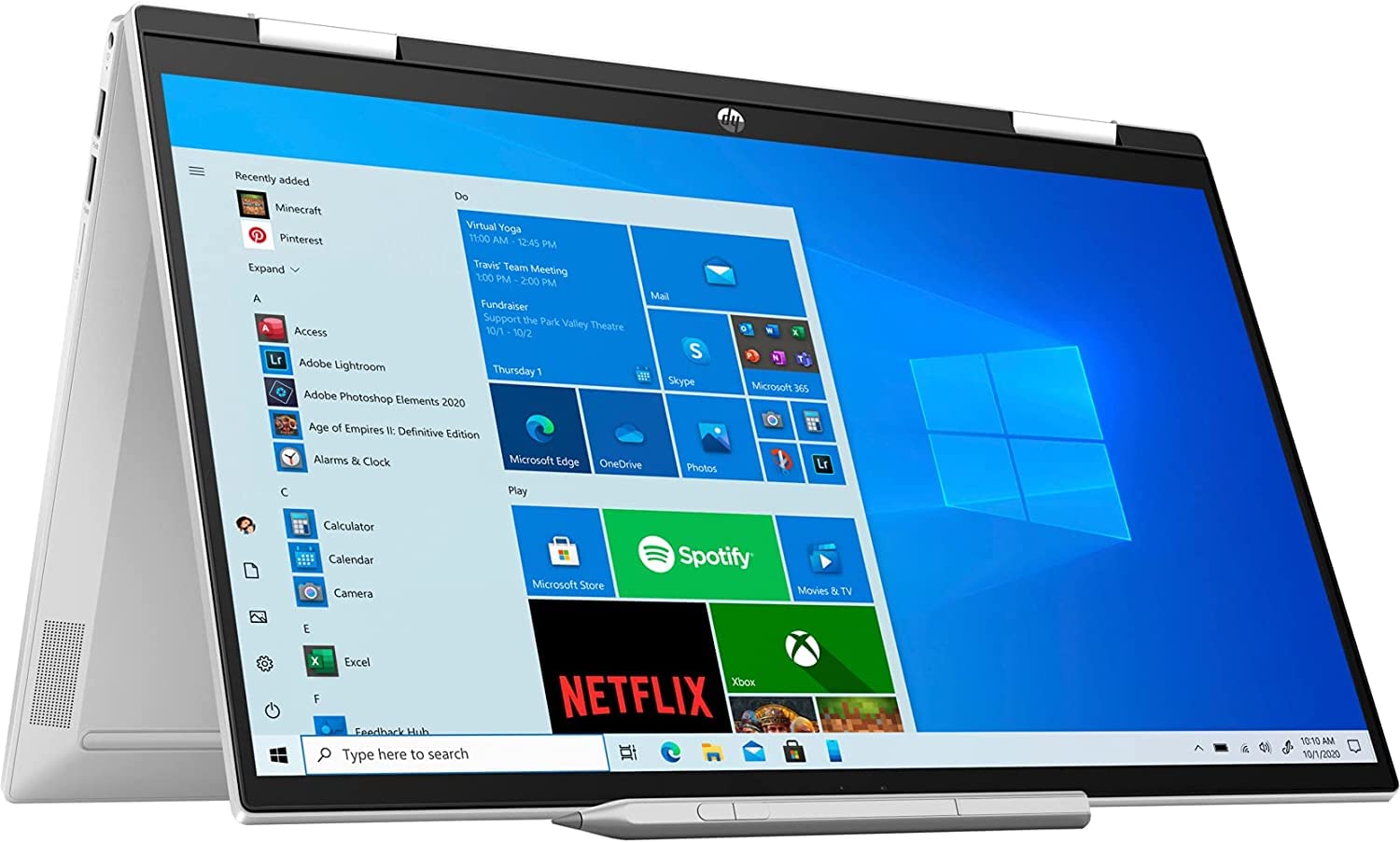 HP Pavilion x360 15-er0125od Convertible Laptop, 15.6" Touch Screen, Intel� Core� i5, 8GB Memory, 256GB Solid State Drive, Wi-Fi 6, Windows� 10, 33K70UA#ABA