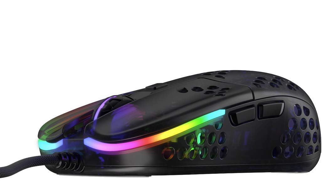 XTRFY MZ1, Ultra-Light Wired Gaming Mouse, Cutting-Edge Pixart 3389 Sensor, Unique Shape for Optimum Aim, Adjustable RGB Lighting, Zy’s Rail Edition