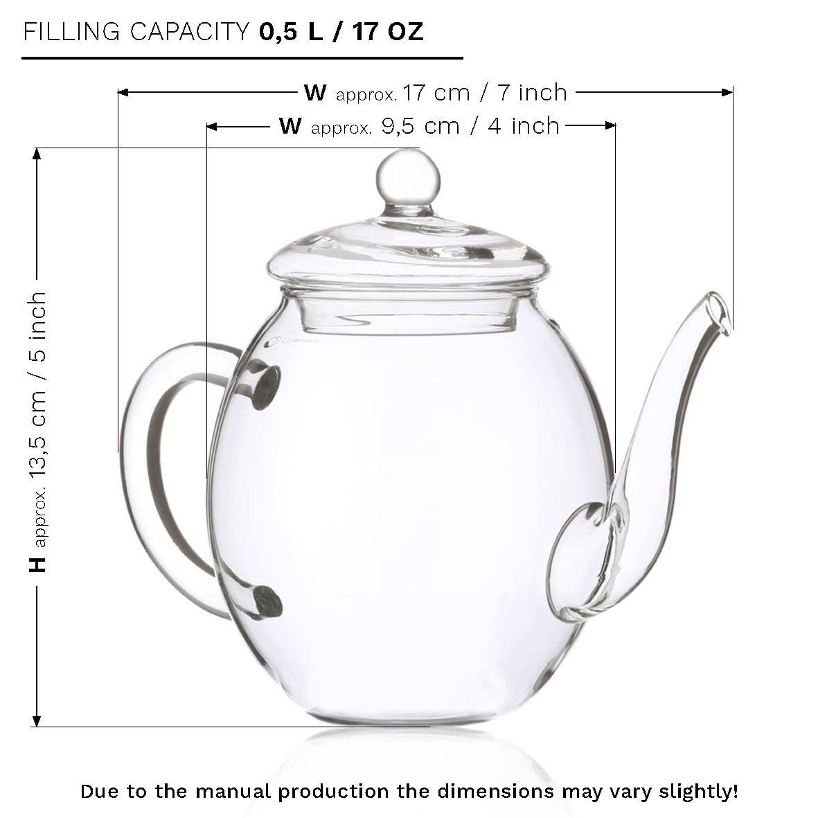 Creano Flowering Tea Abloom Tea – Flower Tea Ball Gift set with 17oz Glass Tea Pot | Black tea