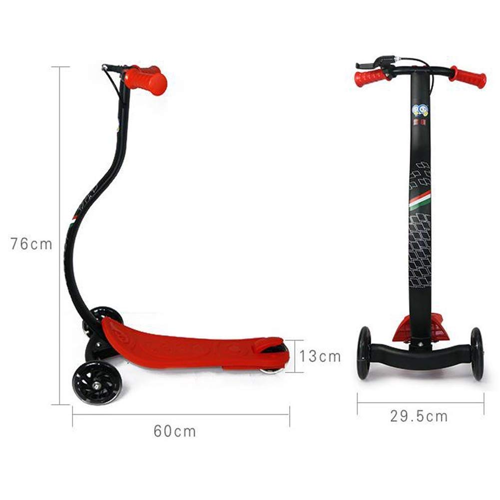 ygqtbc Swing Scooter Foldable Wiggle Kick Scooters Self Propelling Speeder Outdoor Sports with Height Adjustable Handlebar for Boys/Girl/Kids LED Light-Up Wheels (Color : Pink)
