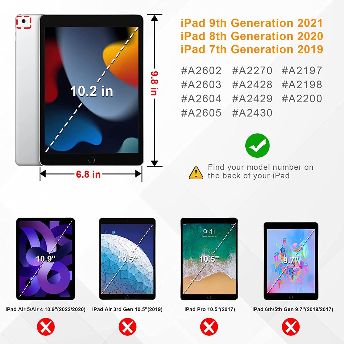 Fingic Case for iPad 10.2 (2021/2020/2019)- iPad 9th/8th/7th Generation Case Hybrid Hard PC Soft Silicone Full Body Heavy Duty Rugged Protective Case with Kickstand for iPad 10.2 inch 2021/2020/ 2019