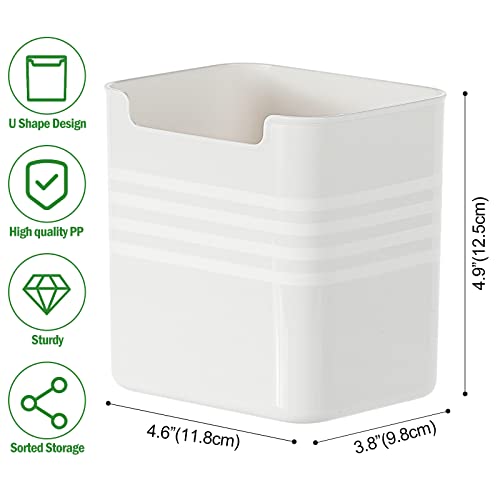 Poeland Desktop Storage Organizer Small, Plastic Storage Container for Desk, Cabinet, Drawer, Fridge, Office, Bathroom and Kitchen (3 Pack)