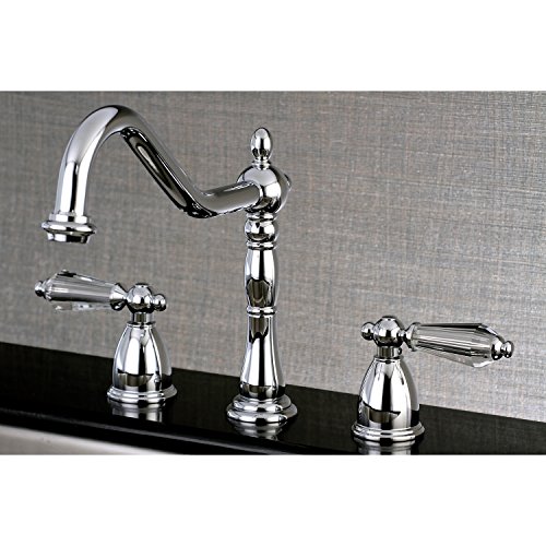 Kingston Brass KB1791WLLLS 8" to 16" Widespread Kitchen Faucet Less Sprayer, 8-1/4" in Spout Reach, Chrome