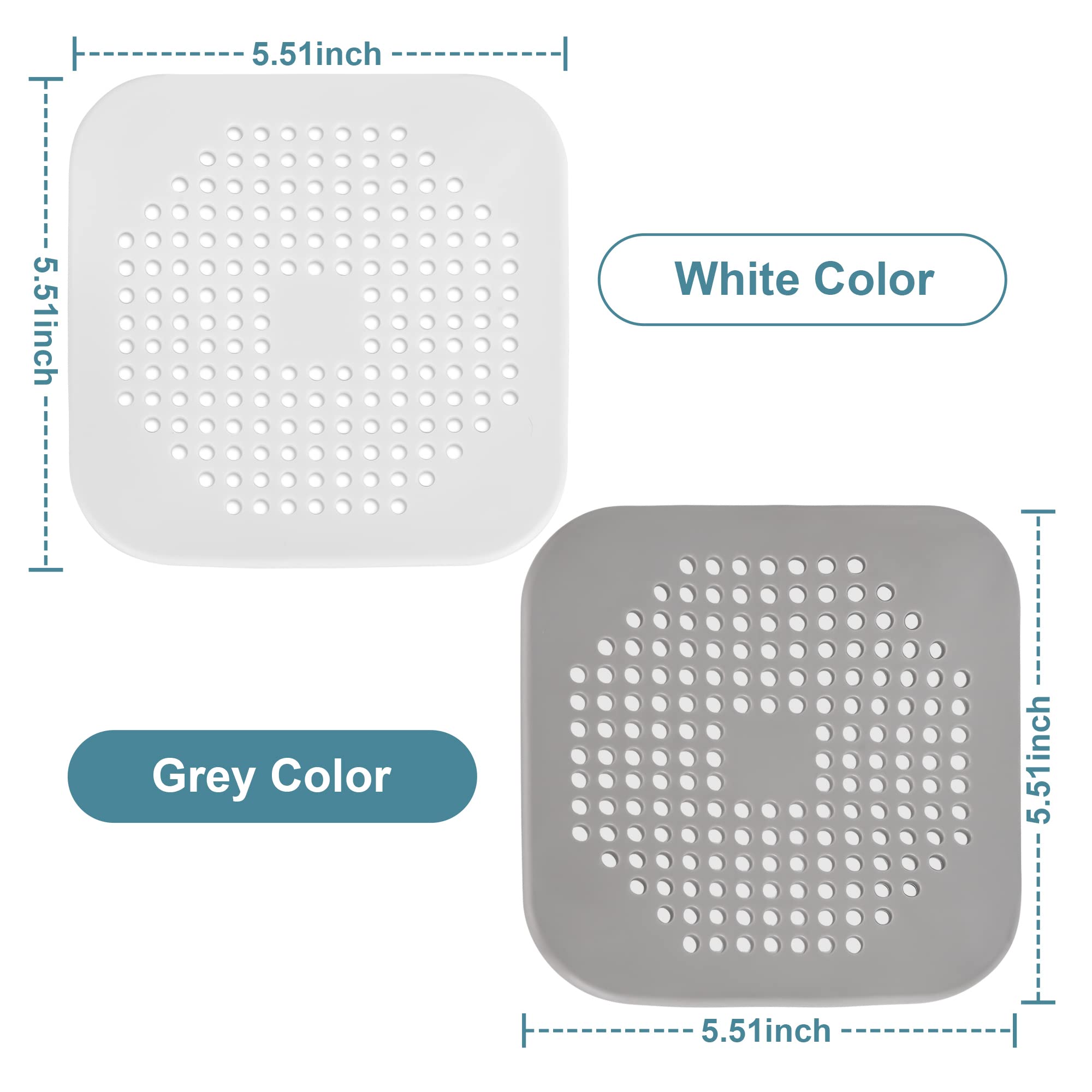 Emlim 2 Pack Hair Drain Catcher,Drain Hair Catcher,Silicone Hair Stopper with Suction Cups,Easy to Clean and Install Suit for Bathroom Bathtub Kitchen